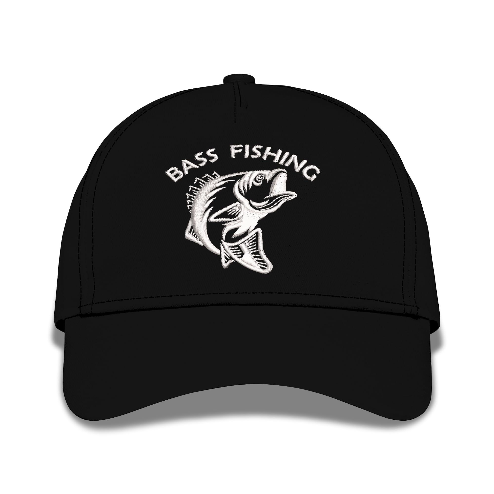 3D Printed Custom Bass Fishing Snapback Hat Fishman Baseball Cap Gift for Fisherman Multicolor