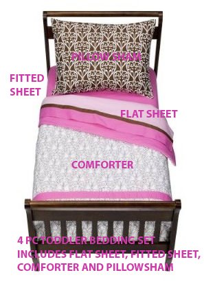 Bacati - Damask Pink/chocolate Hamper