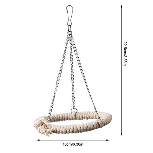 Pet Bird Parrot Swing Hanging Toy Parakeet Budgie Cockatiel Cage Hammock Swing Toy Round Cotton Rope Tri Toy Hanging Toy