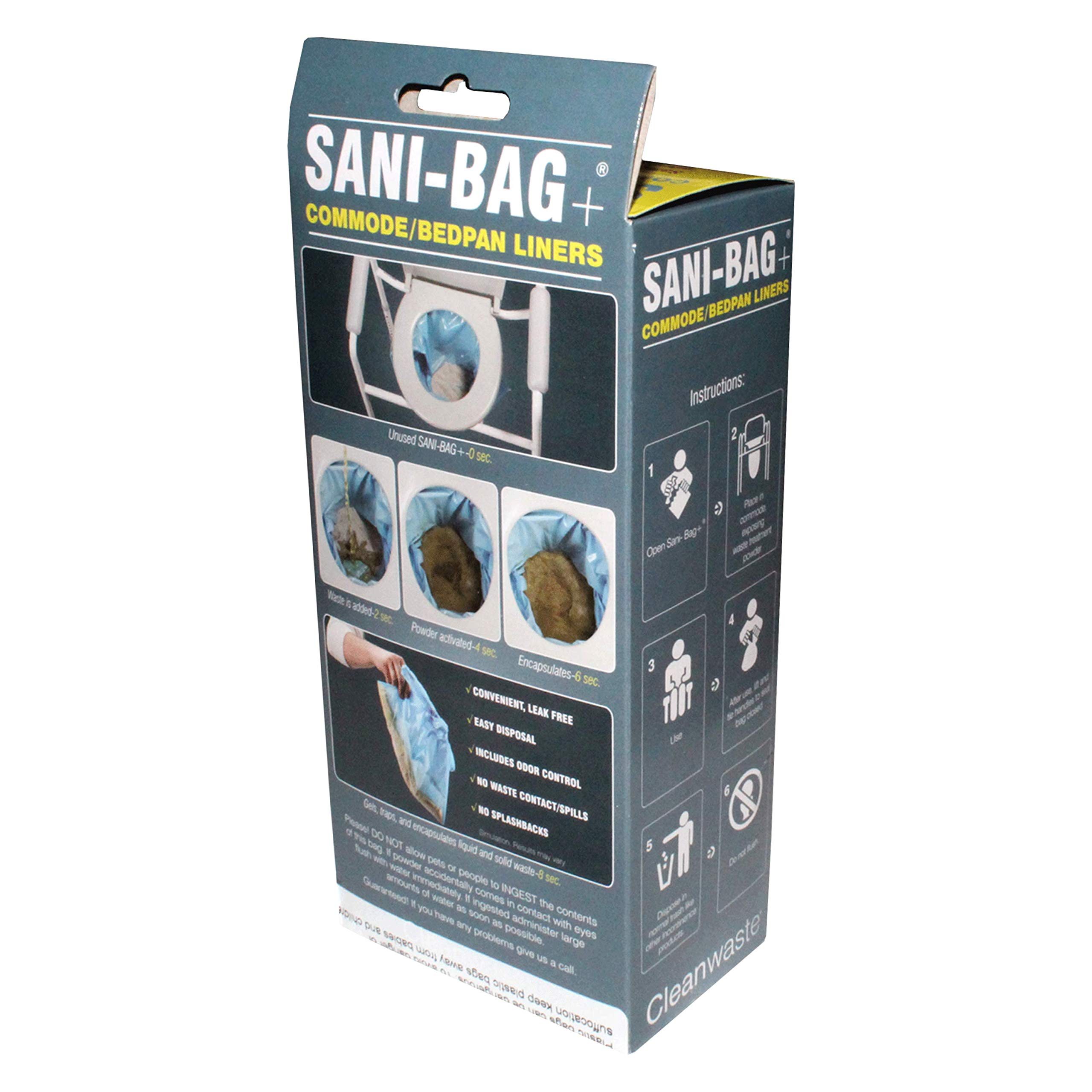 Rehabilitation Advantage Sani-Bags by Cleanwaste, Disposable Commode Bags