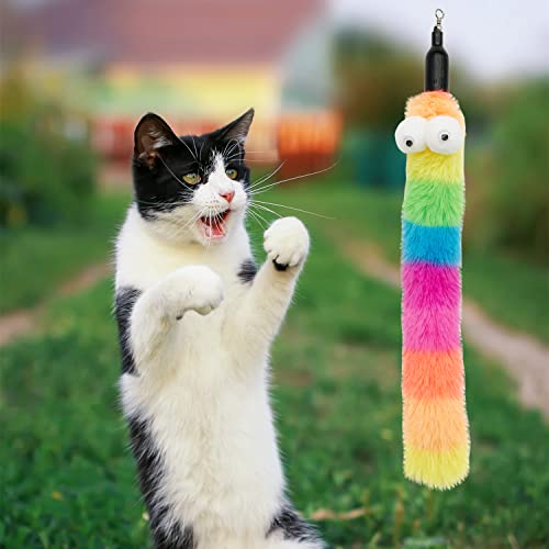 CATENESS Cat Worm Toy Cat Wand Replacement Worms, 8 PCS Worms Cat Toy Refill, Interactive Cat Wand Attachments Worm for Cat Toys