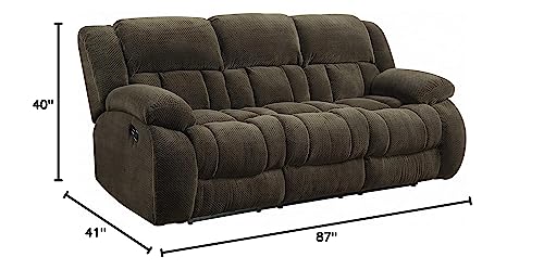Coaster Furniture Weissman Pillow Padded Motion Sofa Chocolate 601924