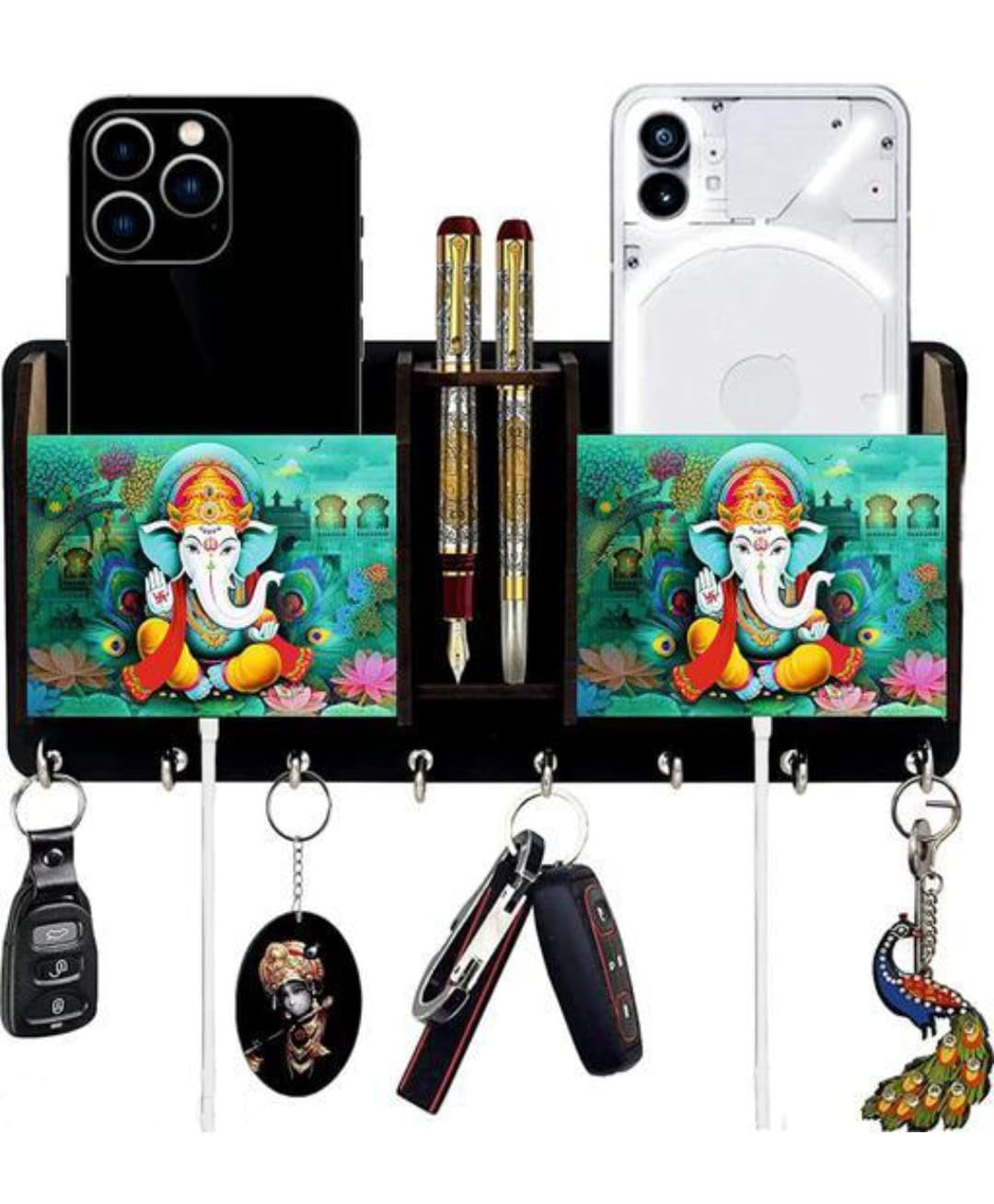 Akshar Moorti Artworld Wooden Key Holders for Home Decor (Bhagwan Ganesha)