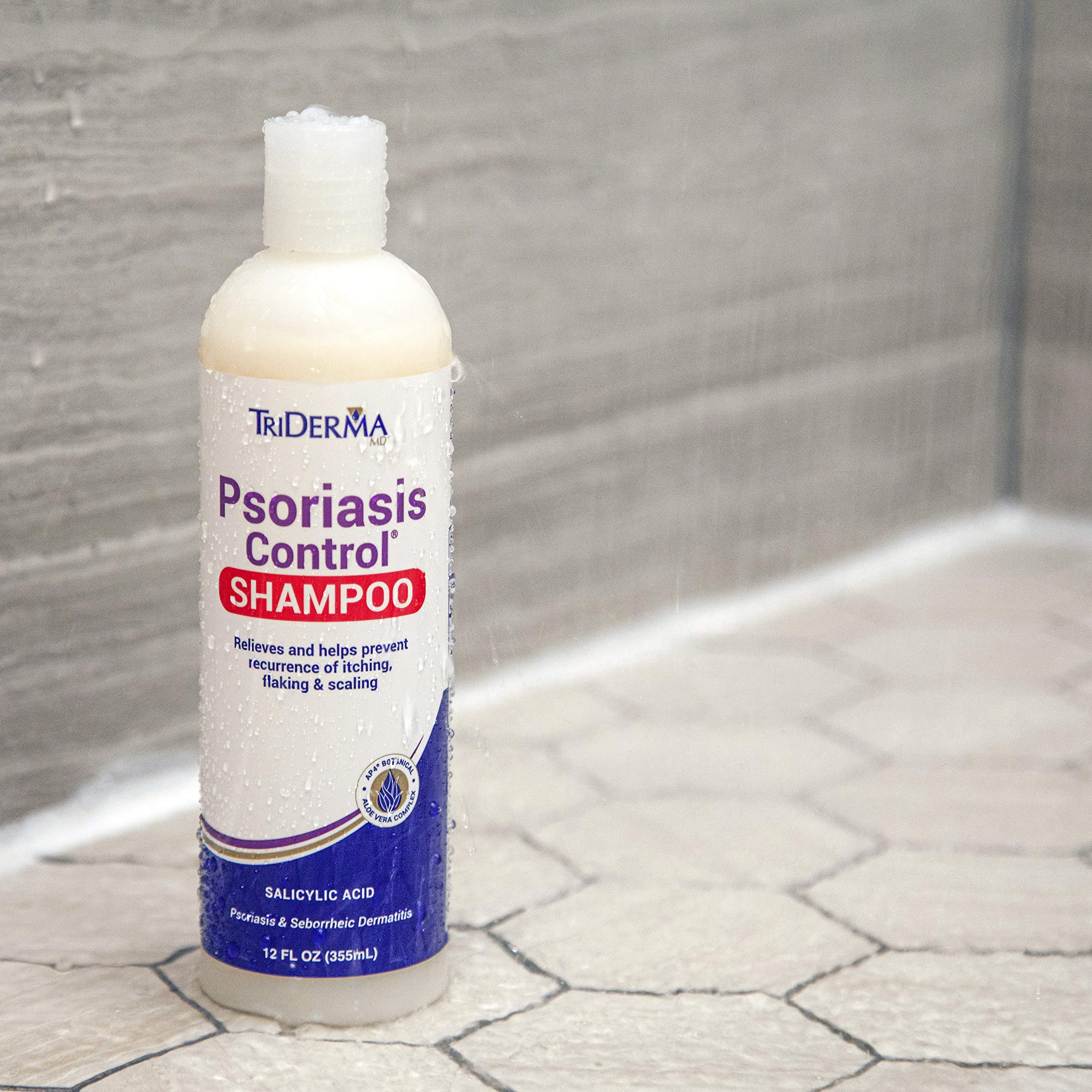 TriDerma Psoriasis Control Scalp Exfoliator Shampoo with 3% Salicylic Acid and Rosemary, Salon Quality Shampoo for Psoriasis, Seborrheic Dermatitis, No Coal Tar, Fresh Scent 12 oz