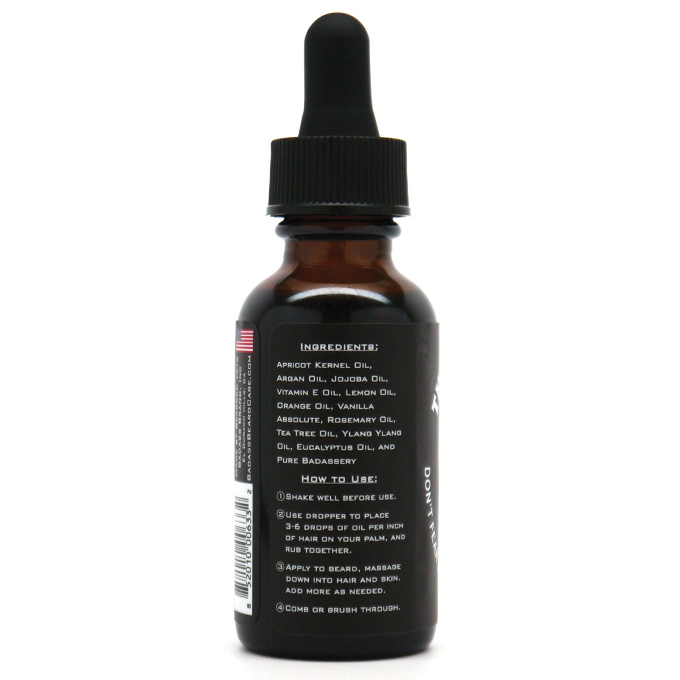 Badass Beard Care Oil For Men - The Ladies Man Scent, 1 oz - All Natural Ingredients, Keeps Beard and Mustache Full, Soft and Healthy