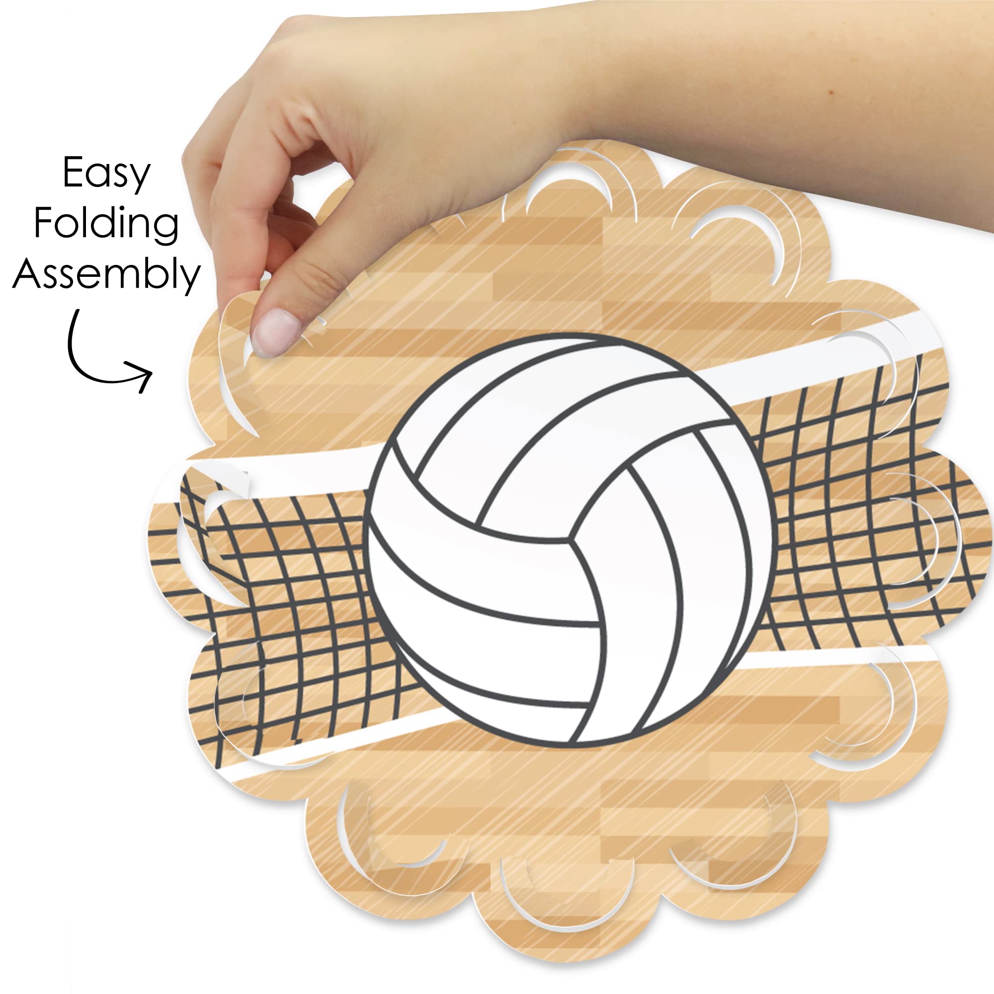Big Dot of Happiness Bump, Set, Spike - Volleyball - Baby Shower or Birthday Party Round Table Decorations - Paper Chargers - Place Setting For 12