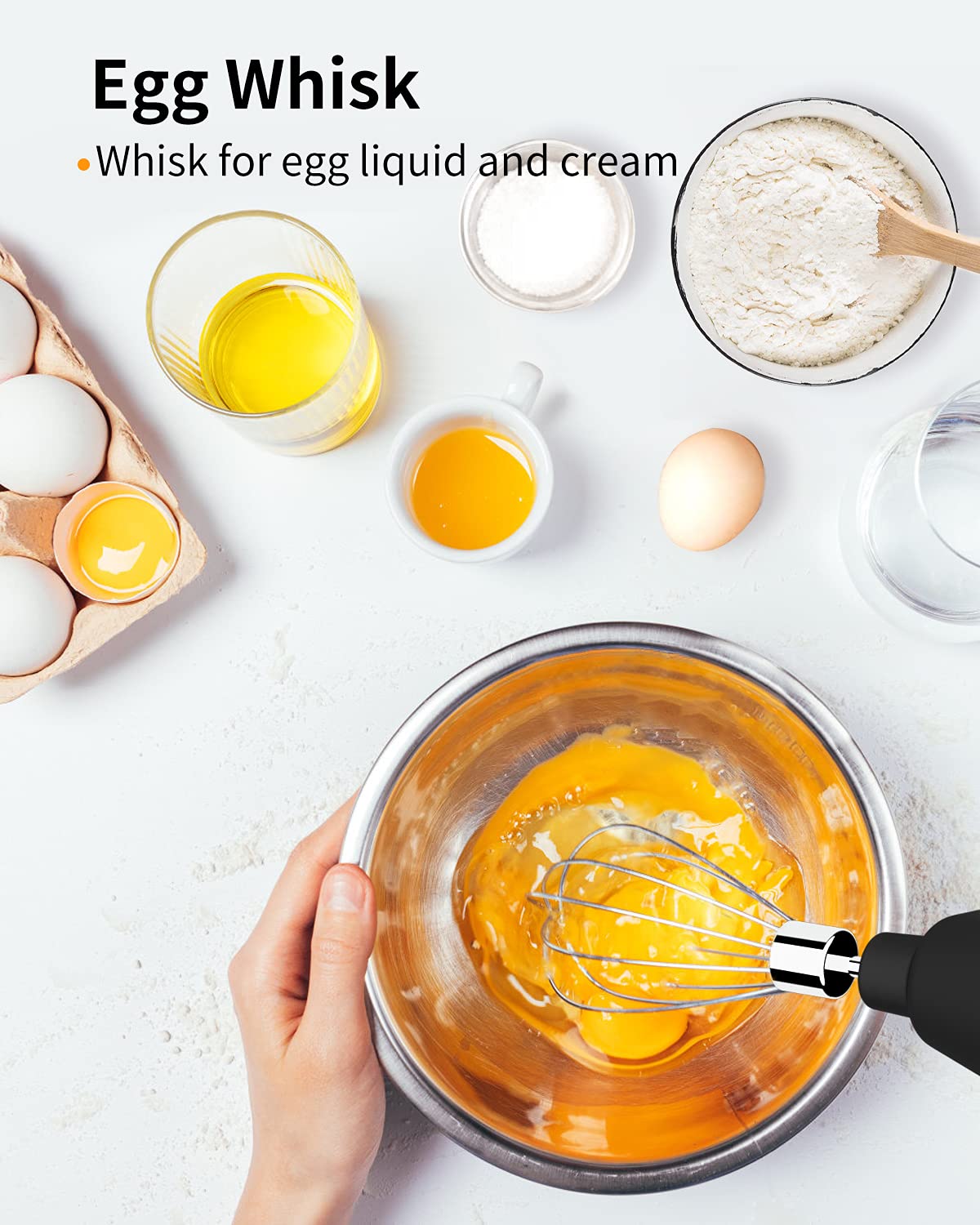 Cordless Hand Blender,Immersion Multi-Functional Hand Blender,4-In-1 Variable Speed Rechargeable,with Beaker,Food Chopper,Egg Whisk,for Baby Food, Smoothies, Sauces-Black