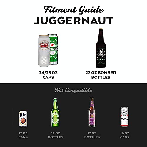 BrüMate Hopsulator Juggernaut Can Cooler Insulated for 24oz  / 25oz Cans | Can Coozie Insulated Stainless Steel Drink Holder for Beer, Tea, and Energy Drinks (Matte Gray)