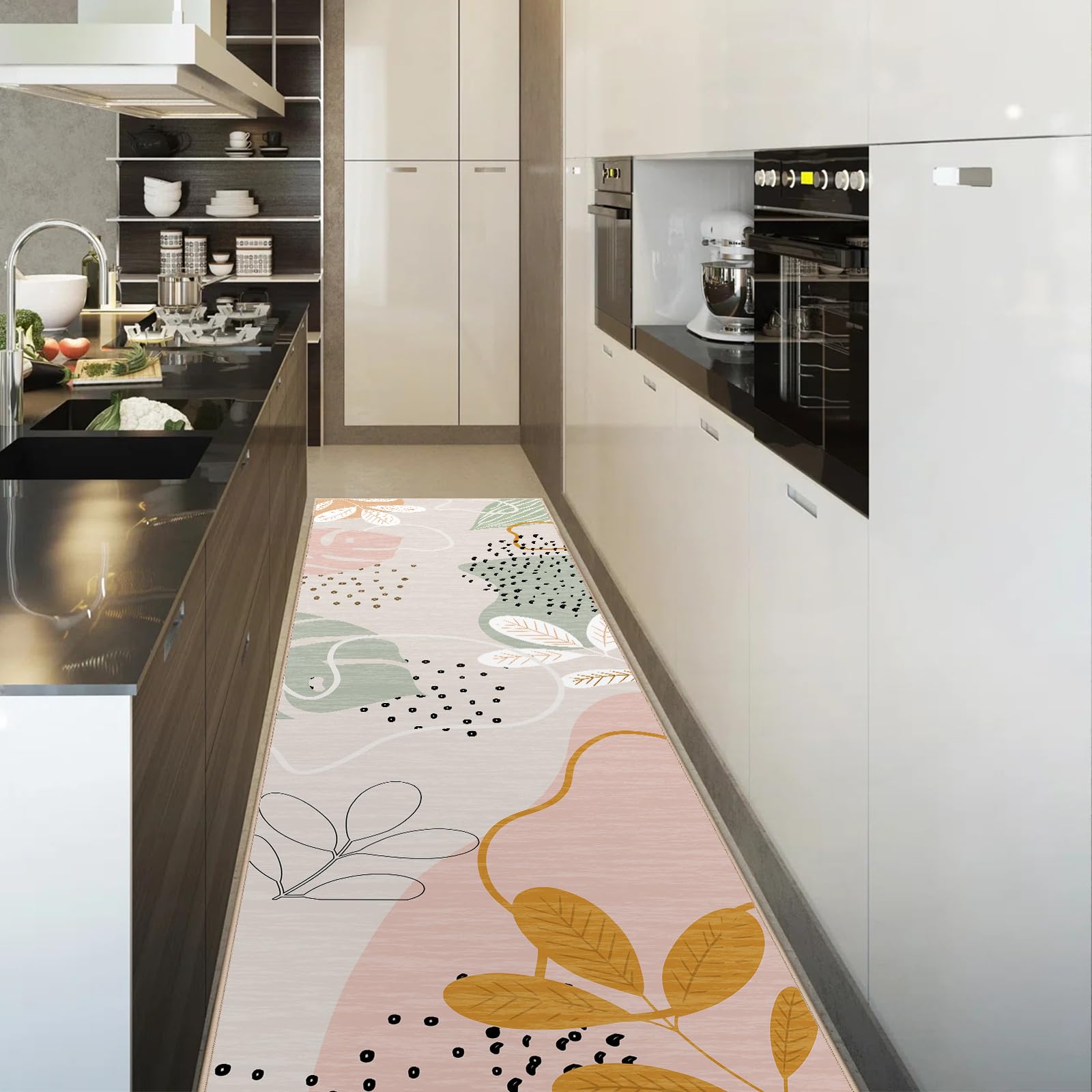 2x7 Hallway Runner Rug - Pink Kitchen Runner Rug Washable Non Slip Runners, Modern Non Skid Throw Long Hallways Runner Rugs with Rubber Backing Carpet for Living Room Bedroom