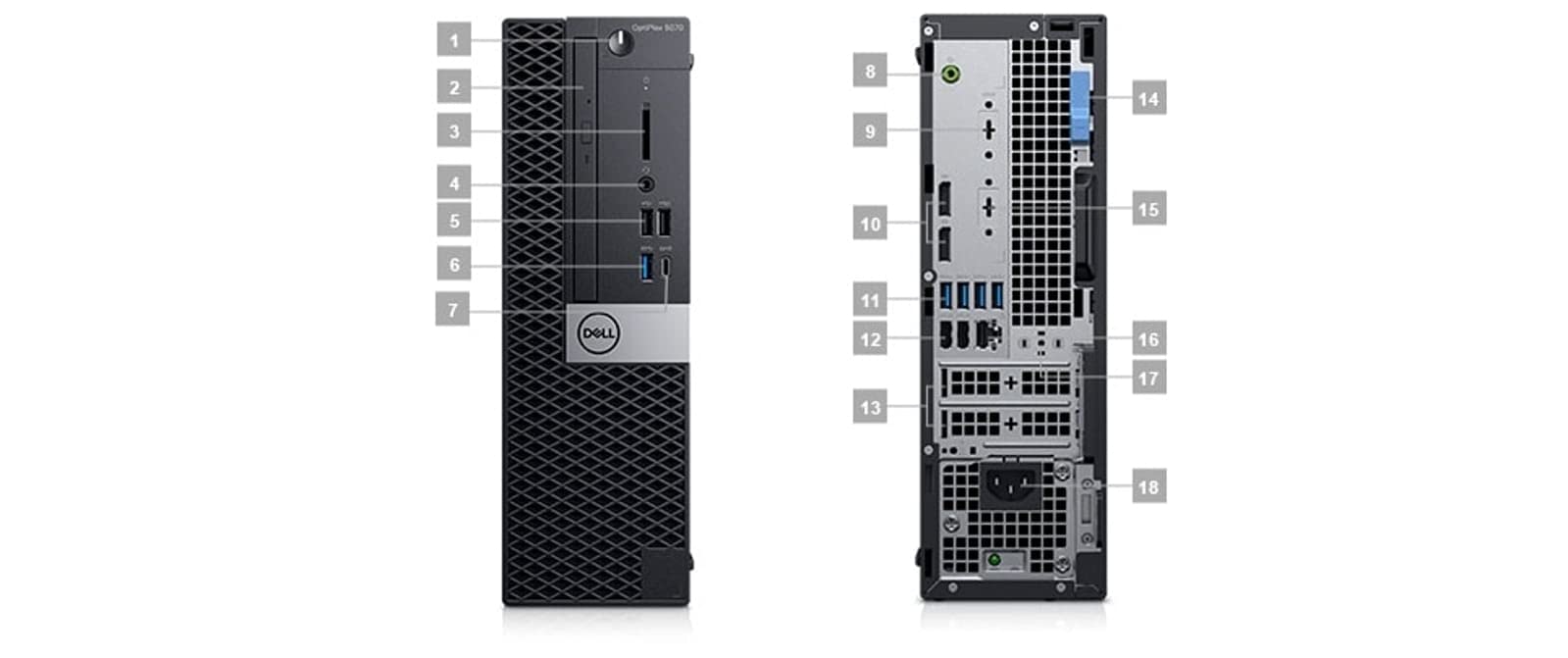 Dell OptiPlex 5070 Desktop Computer - Intel Core i5-9500 - 8GB RAM - 500GB HDD - Small Form Factor -Windows 10 Pro