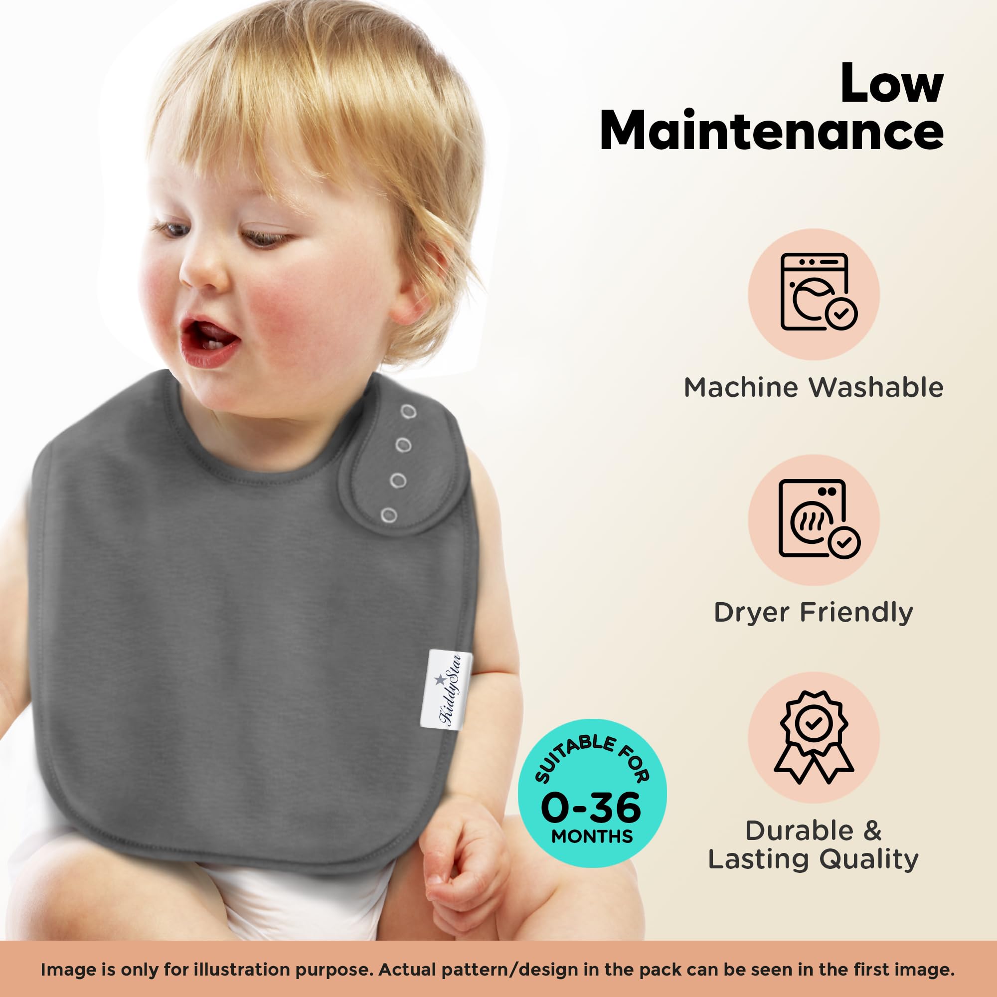KiddyStar Organic Baby Bibs – Soft, Absorbent Cotton Bandana Bibs for Drooling & Teething – Adjustable & Stylish Baby Gift