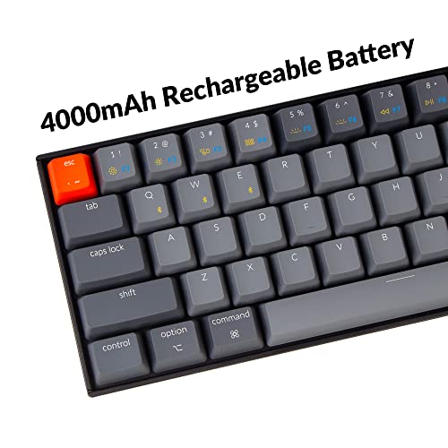 Keychron K12 60% Layout Bluetooth Wireless/USB Wired Mechanical Keyboard for Mac with Gateron G Pro Red Switch White LED Backlit N-Key Rollover, Compact 61 Keys Computer Gaming Keyboard for Windows