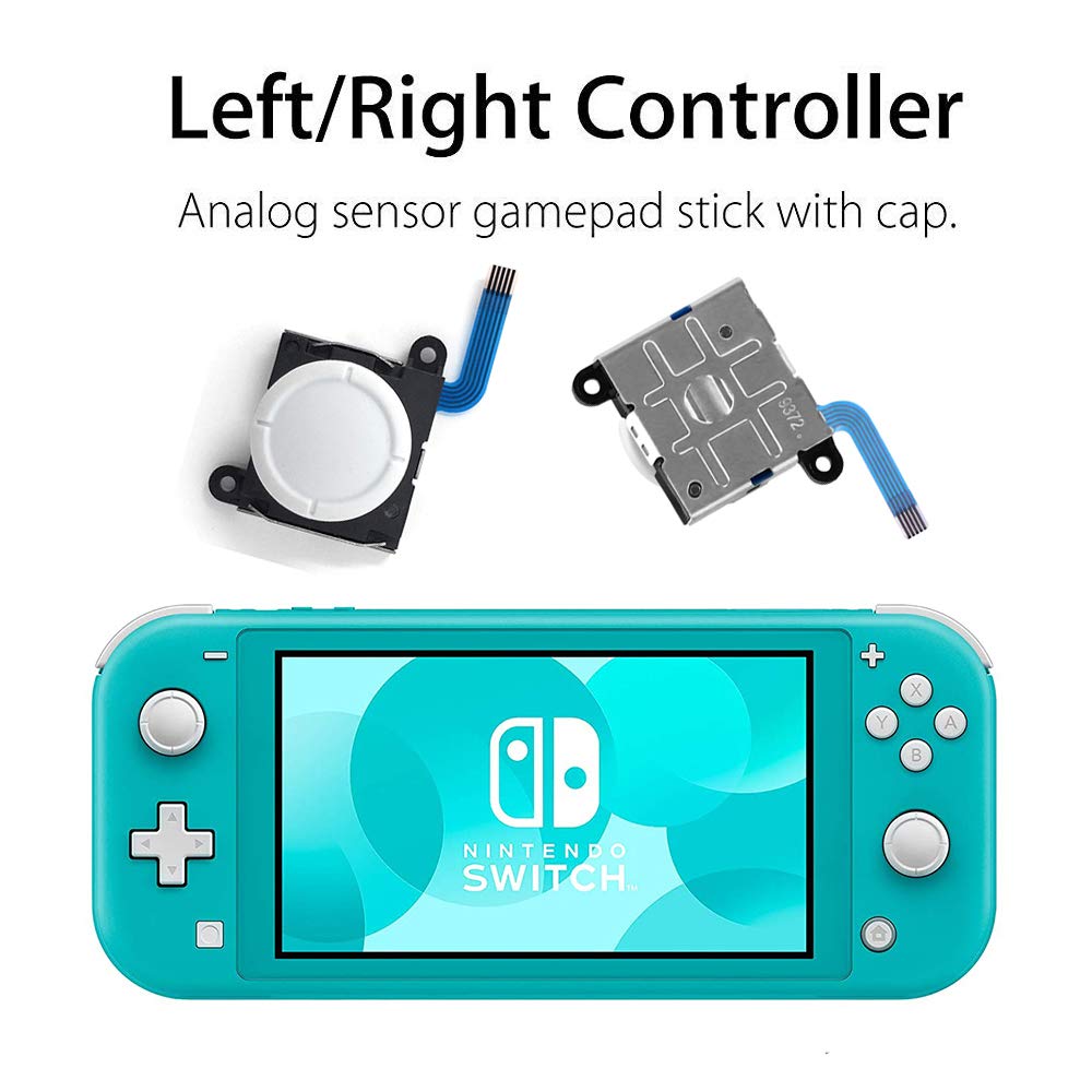 3D Replacement Joystick Analog Thumb Stick for Switch Lite - Include Tri-Wing, Cross Screwdriver, Pry Tools + 4 Thumbstick Caps, Switch Lite Drift Repair Tool Kit