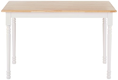 Coaster Damen Rectangle Dining Table Natural Brown and White