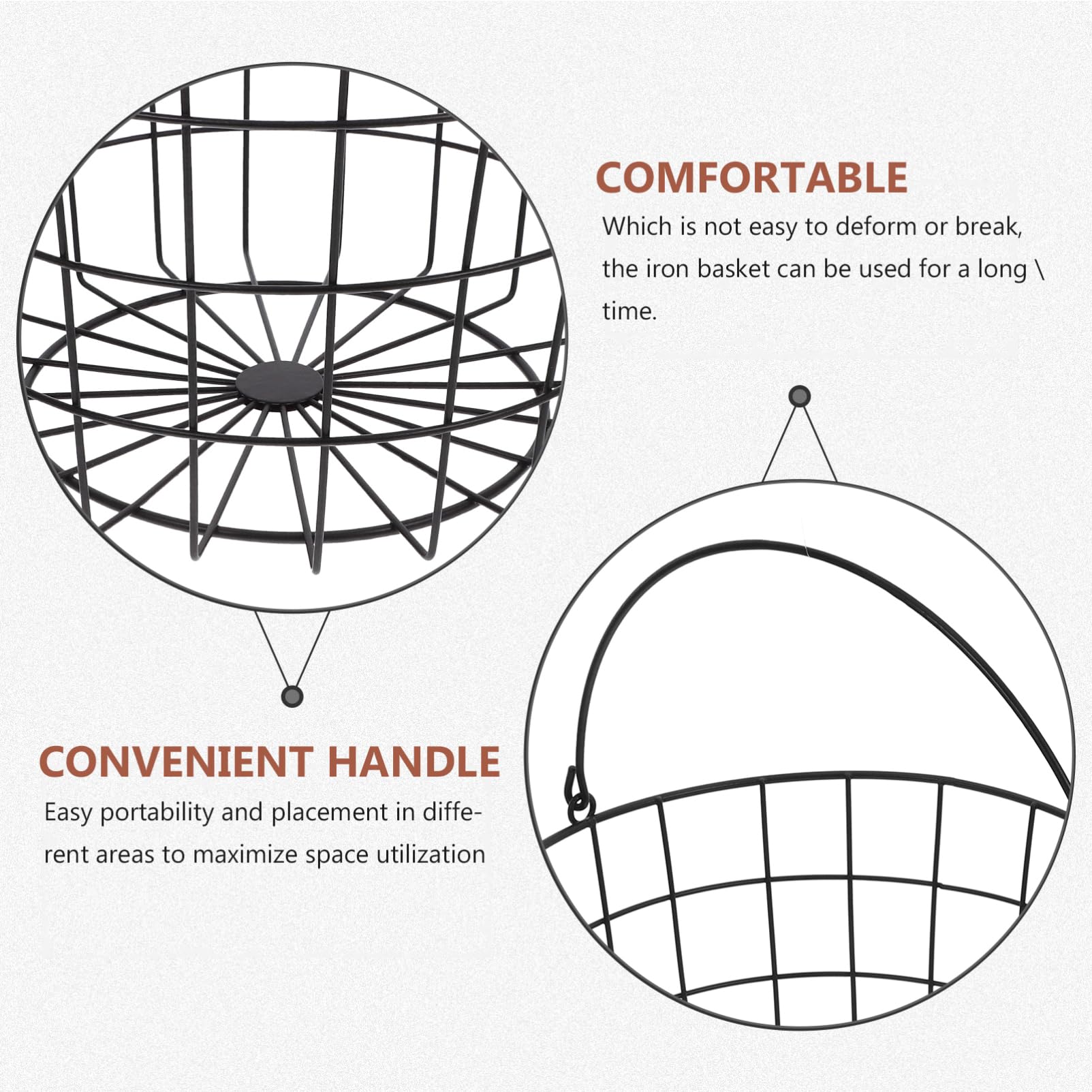 ABOOFAN Wire Basket Metal Laundry Basket with Handle Round Wire Storage Basket for Blankets Towel Toy Bin
