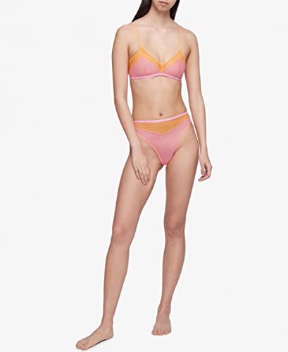 Calvin Klein Women's CK One Sheer Pride High Waist Tanga, Orange Juice, Large