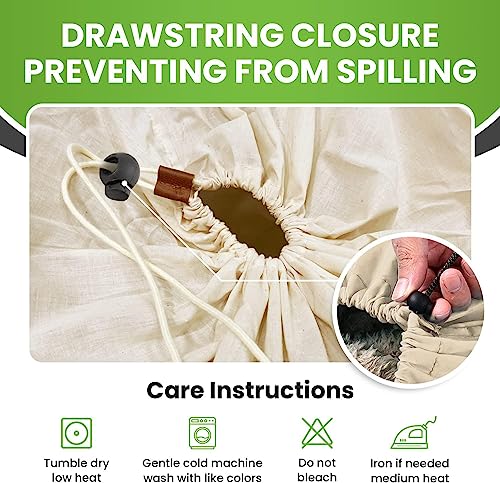Cotton Bag Drawstring - 6 Pack,Canvas Bags 22'' X 27'' inch, Machine Washable, Cotton Fabric - Storage Sack for Dirty Clothes, Basket Liner, Hamper Bag, Liner Replacement, delicates, Sleeping Bag, Reusable Travel Dorm and Basket Closure