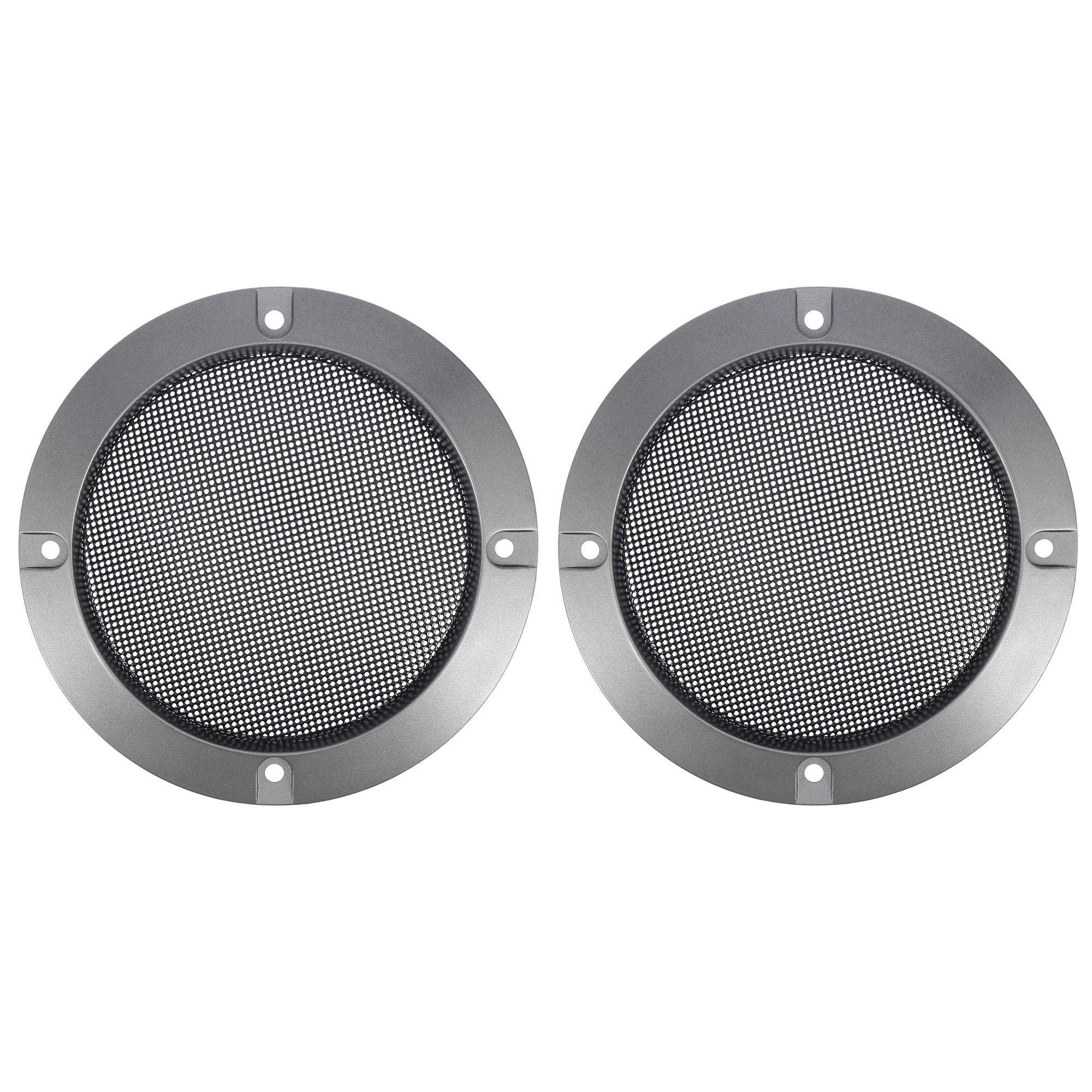 X AUTOHAUX 2pcs 3" Titanium Tone Audio Speaker Cover Mesh Subwoofer Grill Horn Glossy Guard Protector