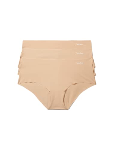 Calvin Klein Women's Invisibles Seamless Hipster Panties, 3 Pack, Light Caramel/Light Caramel/Light Caramel, Small
