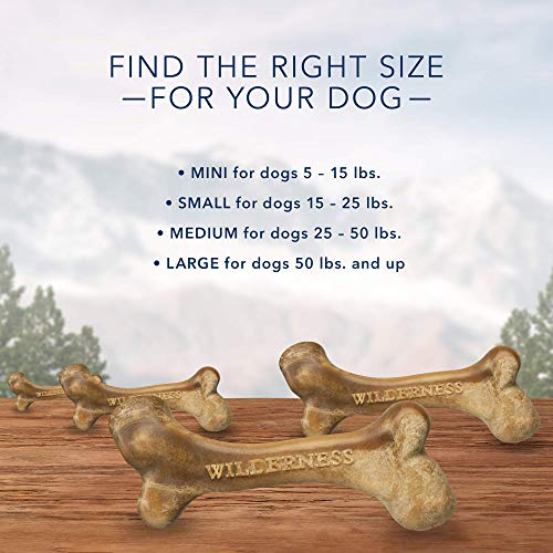 Blue Buffalo Wilderness Wild Bones Grain Free Dental Chews Dog Treats, Large 10-oz Bag