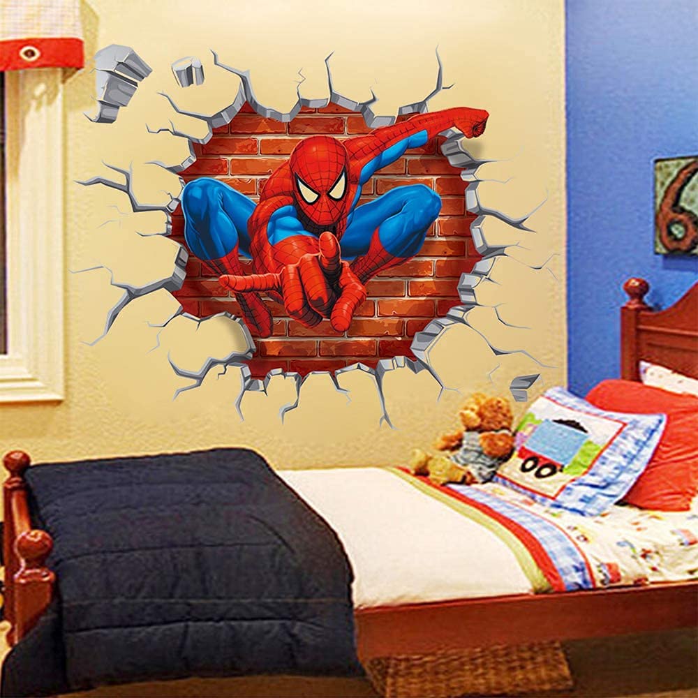 3D Wall Decals Peel and Stick, Removable DIY Wall Stickers for Boy Kids Bedroom Nursery Playroom Decoration