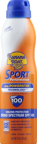 Banana Boat Sport Ultra SPF 100 Sunscreen Spray, 6oz | Sport Sunscreen Spray SPF 100, Banana Boat Sunscreen SPF 100 Spray, High SPF Sunscreen, Water Resistant Sunscreen, 6oz