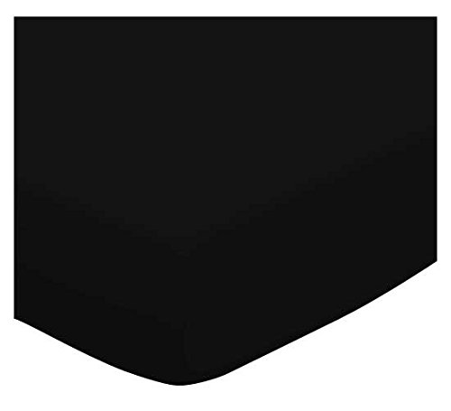 SheetWorld Fitted 100% Cotton Jersey Portable Mini Crib Sheet 24 x 38, Solid Black, Made in USA