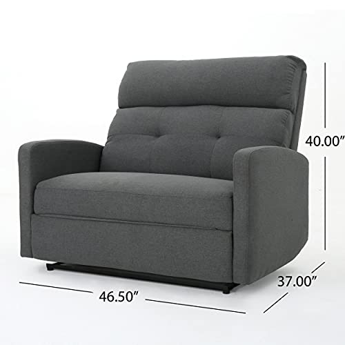 Christopher Knight Home Halima Fabric 2-Seater Recliner, Charcoal