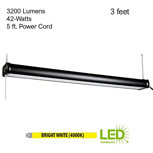 Commercial Electric 3 ft. LED Black Shop Light