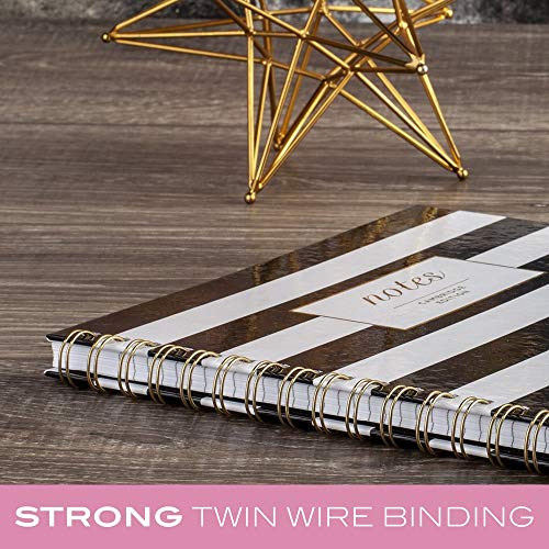 Cambridge Business Notebook, Hardcover, 80 Sheets, 9-1/2 x 7 Inches, Fashion, Black/White Stripe (59012)