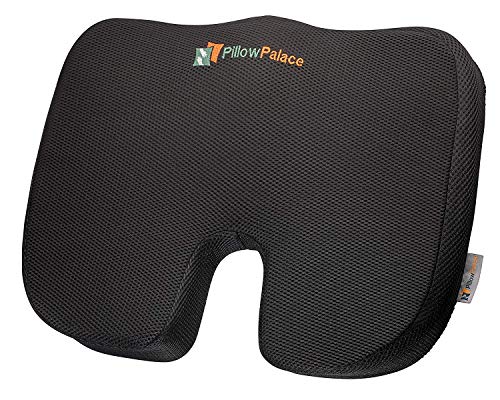 Coccyx Seat Cushion Pillow Orthopedic | Memory Foam Chair Pillow | Relieves Back, Tailbone Pressure, Sciatica Nerve Pain Relief | Premium Comfort for Home, Office, Car or Event Seating