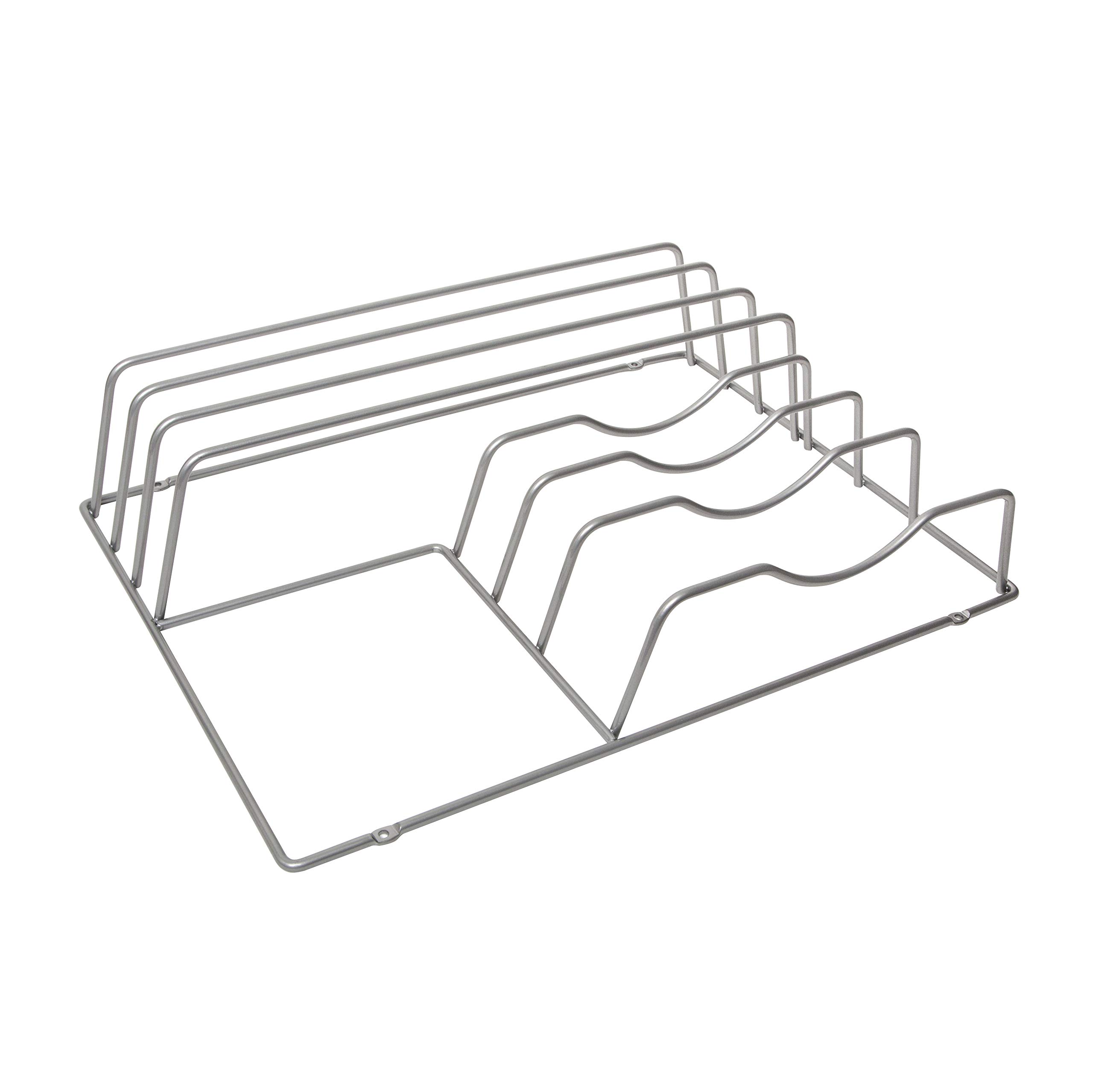 Knape & Vogt Real Solutions 15" Pot & Pan HOLDER, Organizer Rack For Cabinet, Frosted Nickel Finish