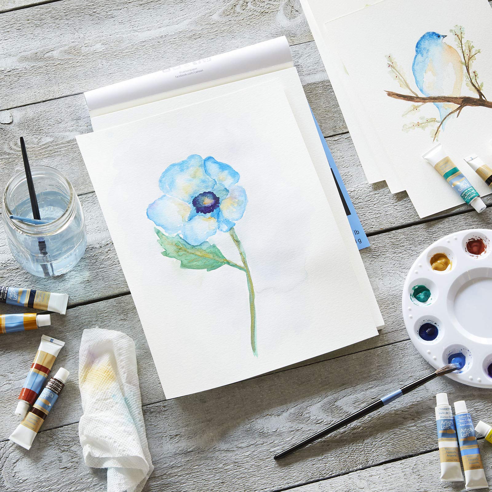 3 Count 9” x 12” Watercolor Paper Pad by Artist's Loft, Watercolor Paper, 140 lb., Thick & Heavy Page Texture