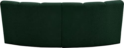 Meridian Furniture 643Green-2PC Infinity Collection Modern | Contemporary Upholstered 2pc Modular Sectional with Luxurious Deep Channel Tufting, Green, 83" W x 41" D x 32.5" H
