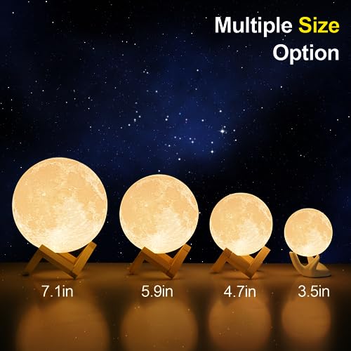 Balkwan Moon Lamp for Kids - 3D Magical Globe Ball for Space Decor - Classical Moon Night Light - Dimmable and Touch Control Design,Birthday Gifts for Women,Kids,Child and Baby Home Decor