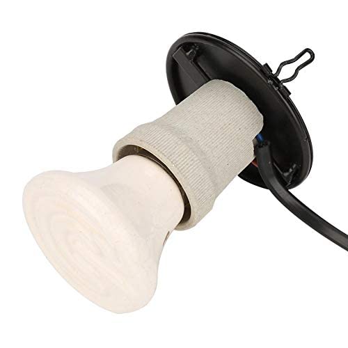 Hffheer Heat Lamp for Reptile 100W Infrared Ceramic Heat Emitter White Reptile Emitter Bulb Heater Lamp for Chicken Lizard Pet Brooder Coop Aquarium(Black)