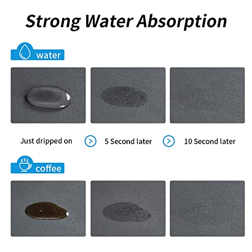 Coffee Mat Coffee Maker Mat for Countertops 12"x19" Absorbent Coffee Bar Mat for Kitchen Coffee Bar Accessories Fit Under Coffee Machine Coffee Pot Grey (12 x 19inch Grey)