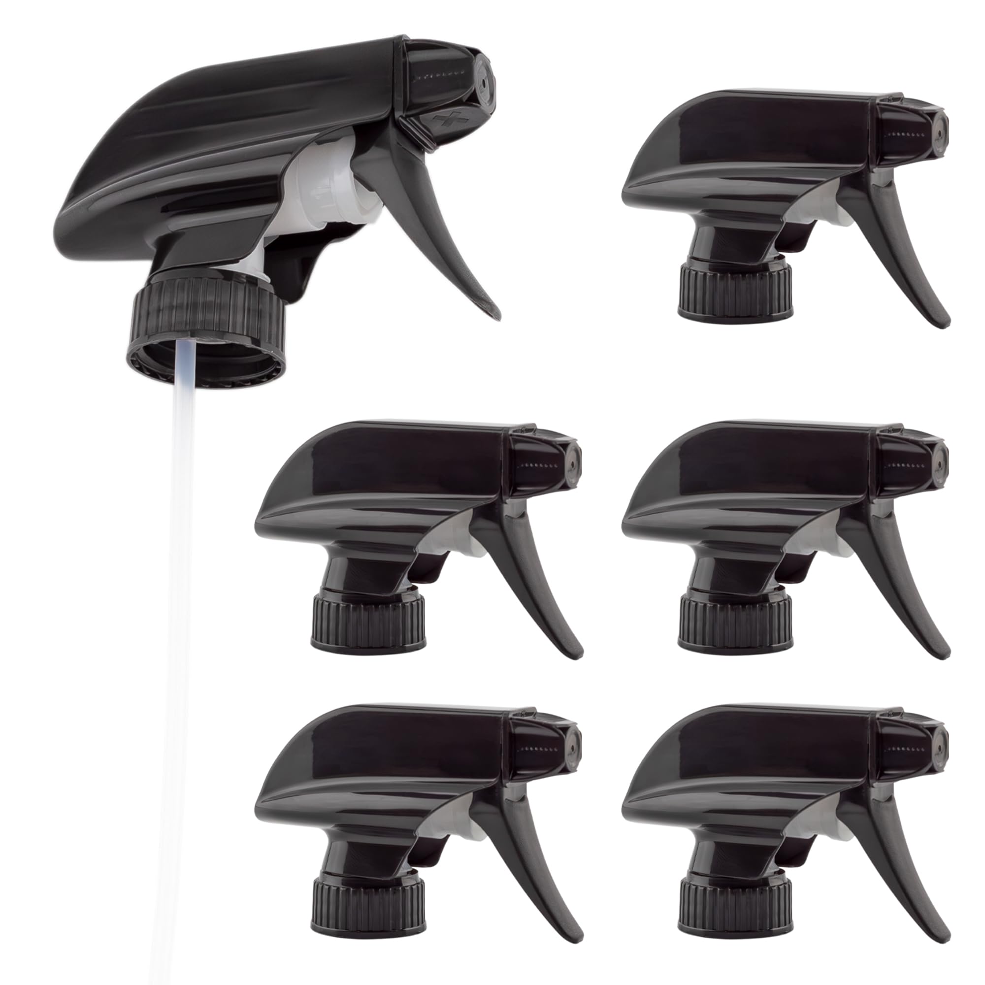 Cornucopia Brands 3-Setting Mist Spray & Stream Sprayer Replacement Parts (6-Pack); Fits Standard 8oz / 16oz Boston Round 28/400 Neck Bottles