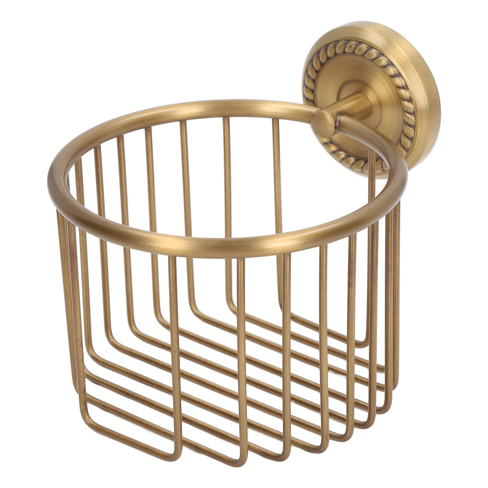 Toilet Paper Holder Stand, Brass Toilet Tissue Organizer Wall Mounted Toilet Paper Holder Tissue Roll Storage Rack Bathroom Tissue Organizer Tissue Roll Basket Rack for Bathroom