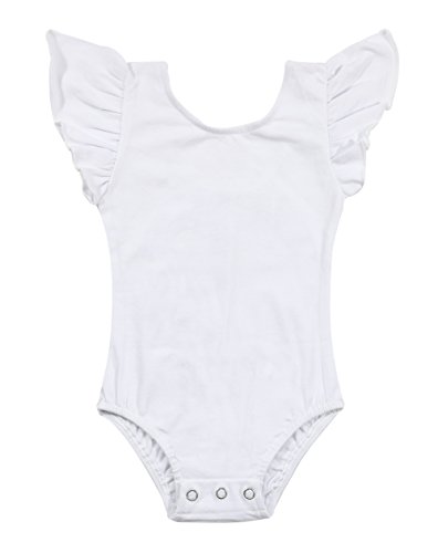 Newborn Baby Girls Flutter Sleeve One-piece Romper Ruffle Leotard Cute Bodysuit Outfits