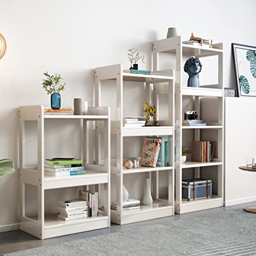 BALANBO 4-Bookshelf Cube Simple Shelf Display Rack Multifunctional Storage Display Rack Suitable for Home Office Living Room Decoration-White…