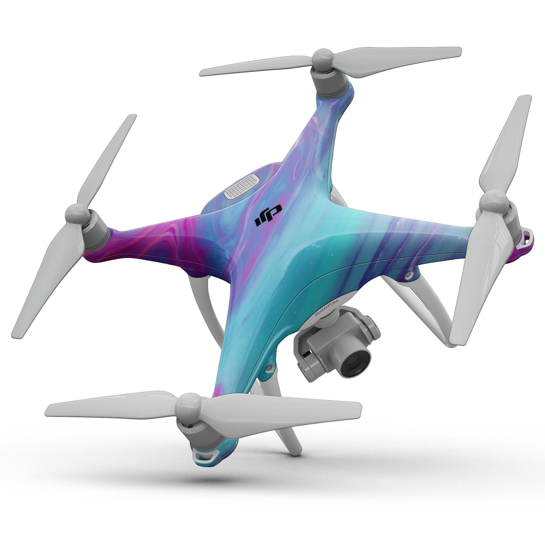 Design Skinz Design Skinz Marbleized Pink Ocean Blue v32 Full-Body Wrap Decal Skin-Kit Compatible with The Drone DJI Phantom 3/Phantom 3 Pro