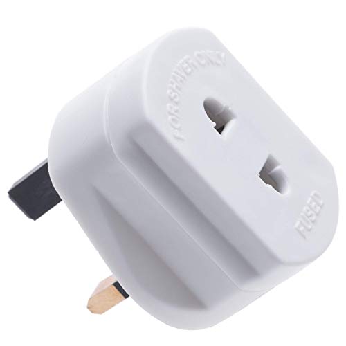 Toothbrush Adaptor Plug UK Charger Adapter Shaver Socket 2 Pin to 3 Pin Electric Converter for Razor Plugs Bathroom Two to Three Prong Charging Tooth Brush Plugs Adapters Electrical Shaving (White)