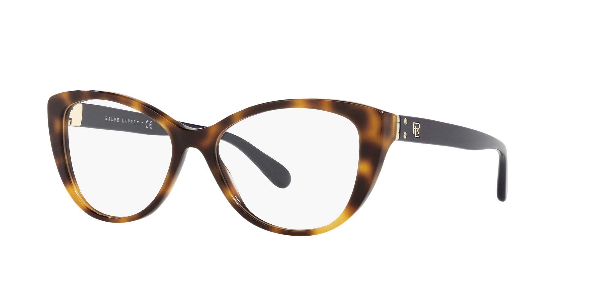 Ralph by Ralph Lauren Women's RL6211 Butterfly Prescription Eyewear Frames, Shiny Light Havana/Demo Lens, 54 mm