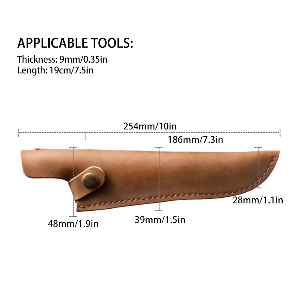 MiOYOOW Leather Knife Sheath, Boning Knife Pouch Chef Fruit Knife Shell for Camping Kitchen Outdoor Cooking