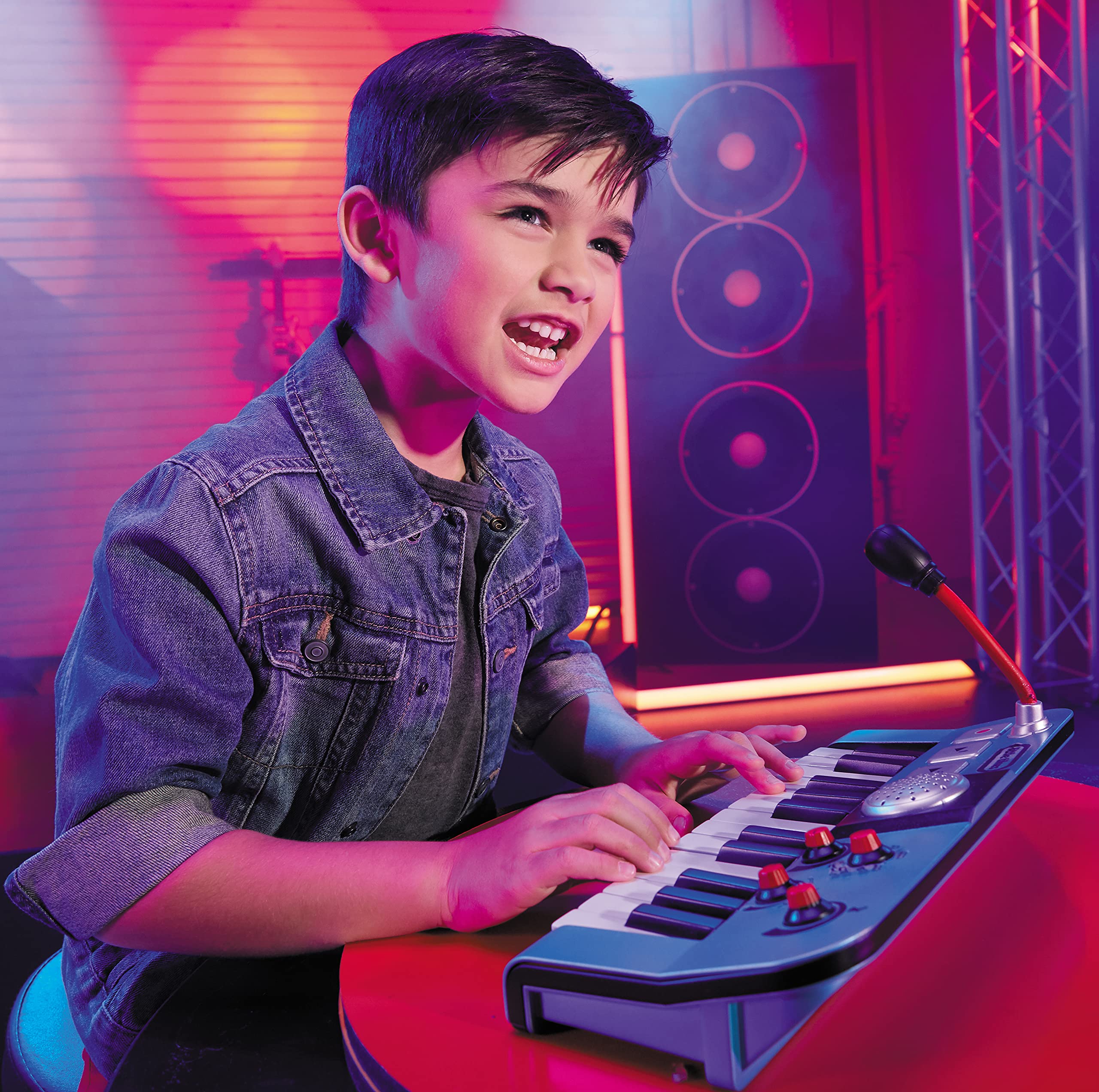 Little Tikes My Real Jam Keyboard with Microphone, Musical Instrument with 4 Play Modes, Play Any Song with Bluetooth, Gift for Kids, Toys for Boys and Girls Ages 3 4 5+ Year Old, Multicolor