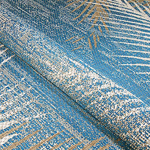 Couristan Monaco Tropical Palm Indoor/Outdoor Area Rug, 7'6" x 10'9", Ocean