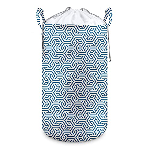 Beegreen XX-Large Drawstring Laundry Hamper Geometric 115L Laundry Bag, Collapsible Laundry Baskets with Handles, Dirty Clothes Hamper for Bedroom Bathroom Dorm,Foldable Tall Clothes Hamper