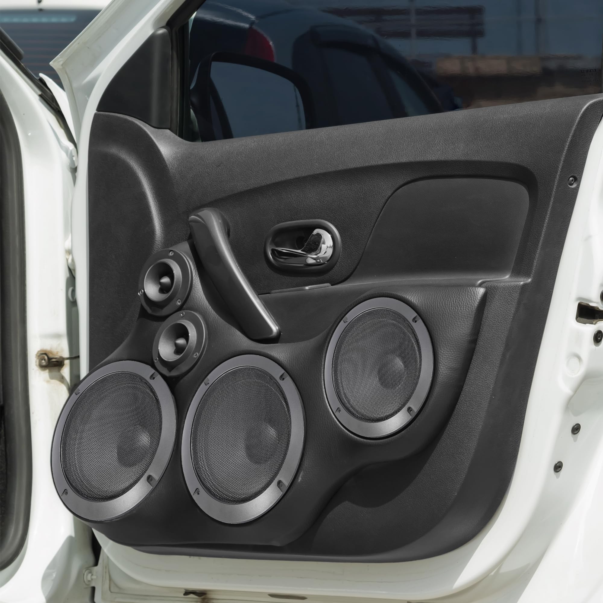 X AUTOHAUX 6.5" Titanium Tone Audio Speaker Cover Mesh Subwoofer Grill Horn Glossy Guard Protector
