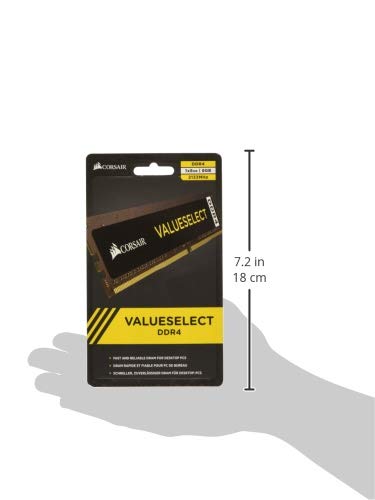 Corsair 8GB Kit (1x 8GB) 2133 MHz CL15 288-Pin DIMM DDR4 RAM Memory (CMV8GX4M1A2133C15)
